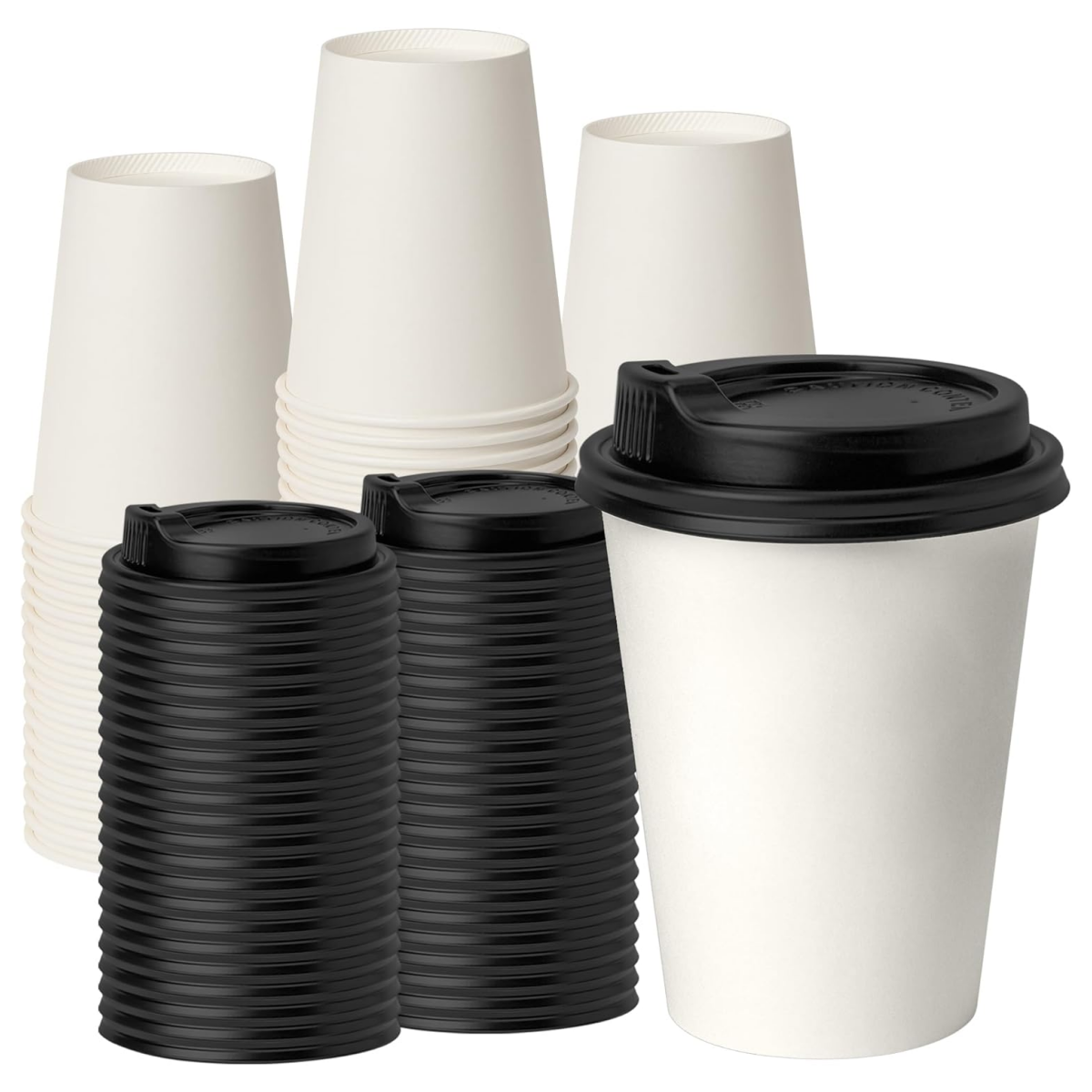 8oz Recyclable Coffee Cups with Lids 30 Pack, [Customizable Logo/Pictu ...